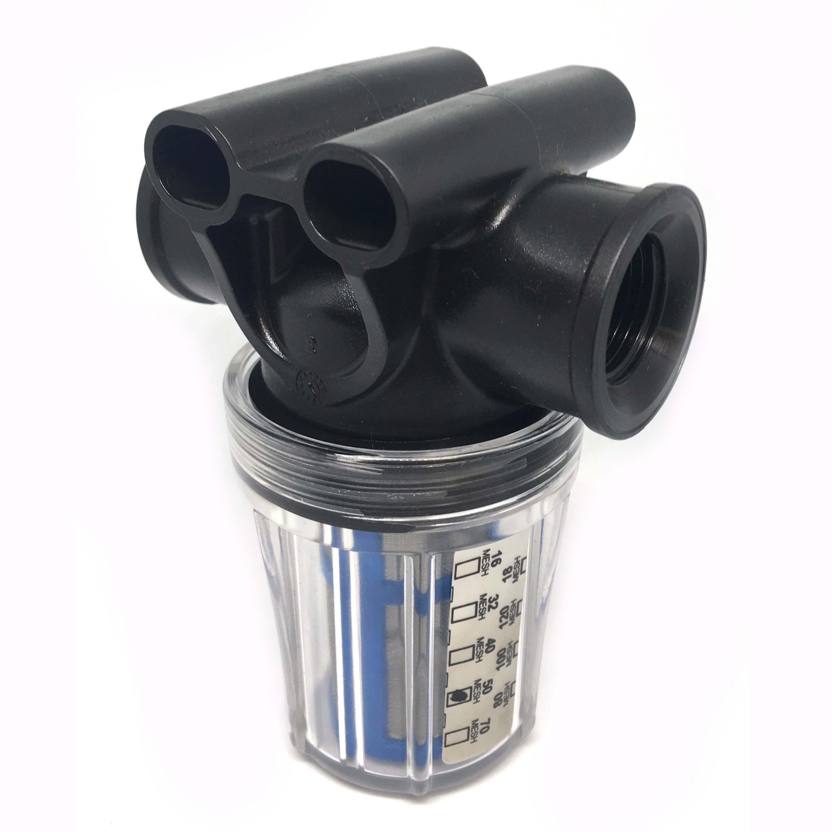 Maxflow Power Products - 1/2" Clear Glass Bowl In-Line Filter 50 Mesh